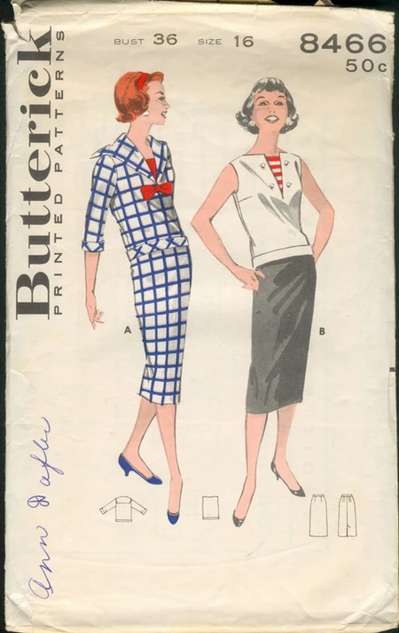 Butterick 8466 | Vintage Sewing Patterns | Fandom