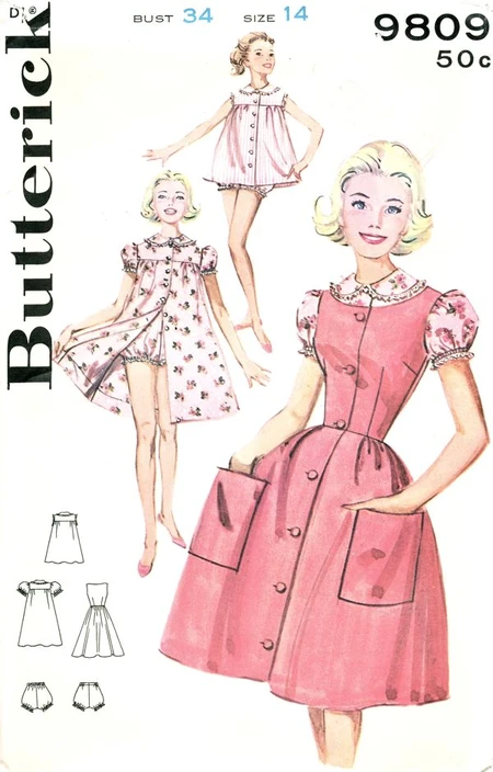 Butterick 9809 | Vintage Sewing Patterns | Fandom