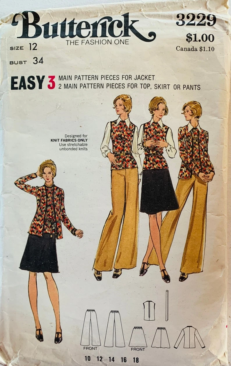 Butterick 3229 A | Vintage Sewing Patterns | Fandom