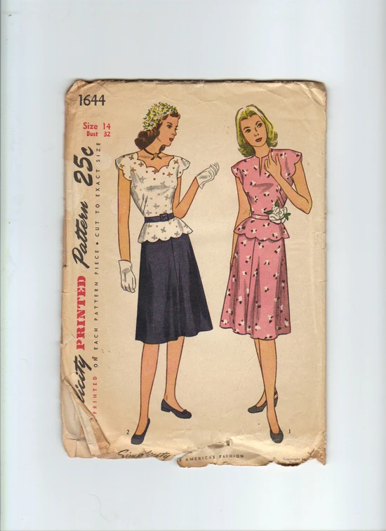 Simplicity 1644 A | Vintage Sewing Patterns | Fandom