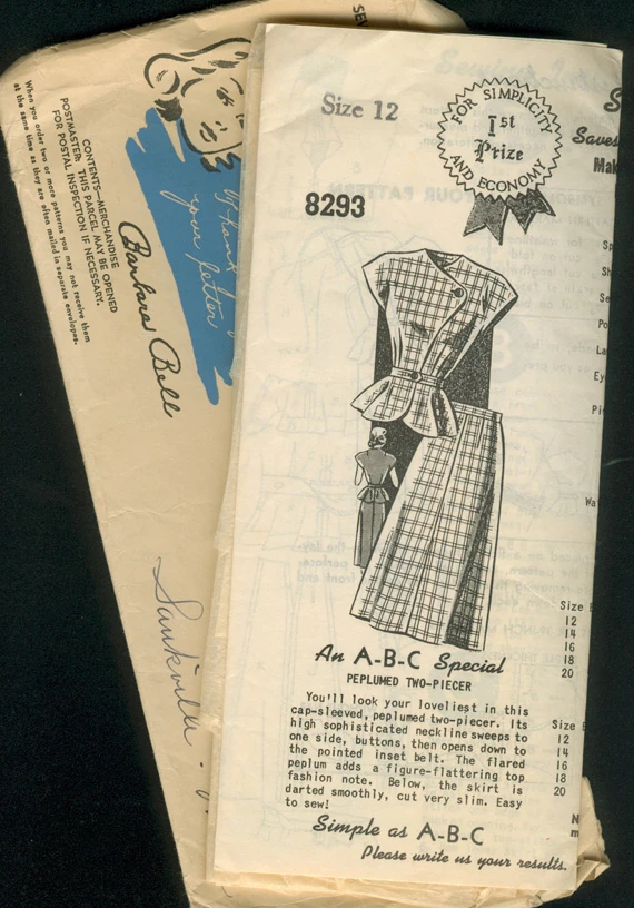 Mail Order 8293 | Vintage Sewing Patterns | Fandom