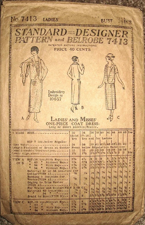 Standard Designer 7413 | Vintage Sewing Patterns | Fandom