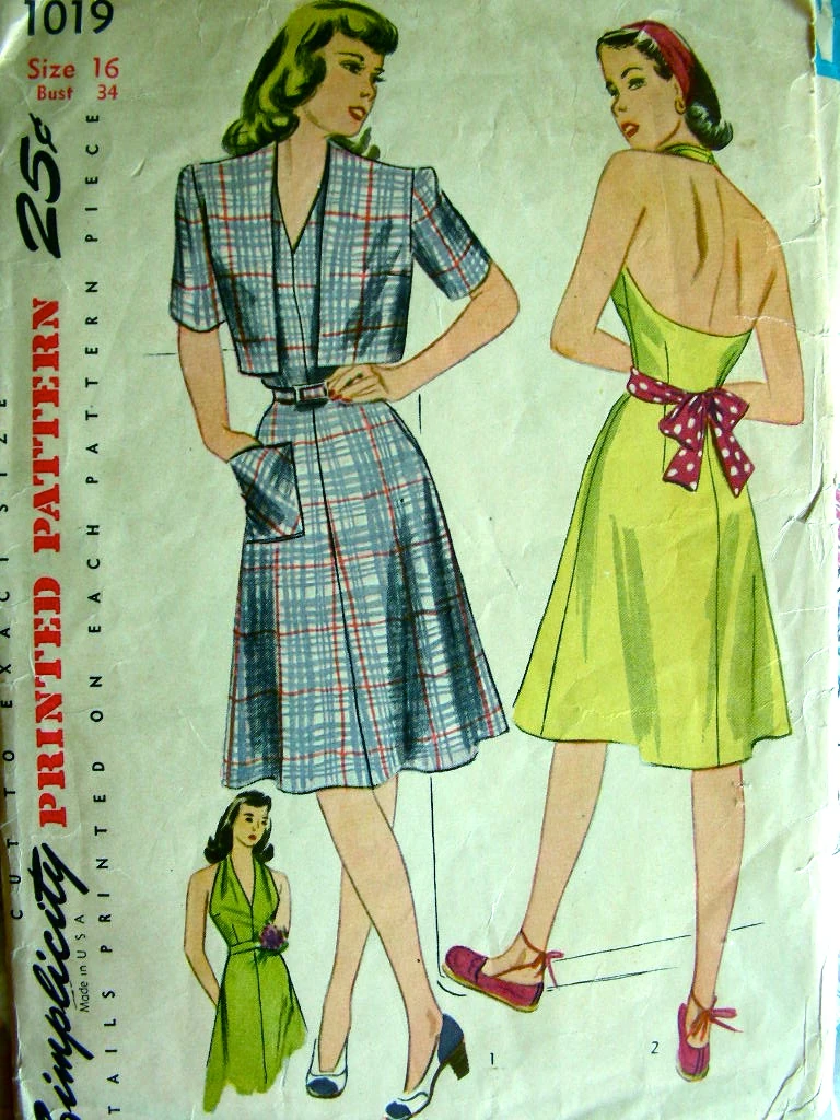 Simplicity 1019 A | Vintage Sewing Patterns | Fandom