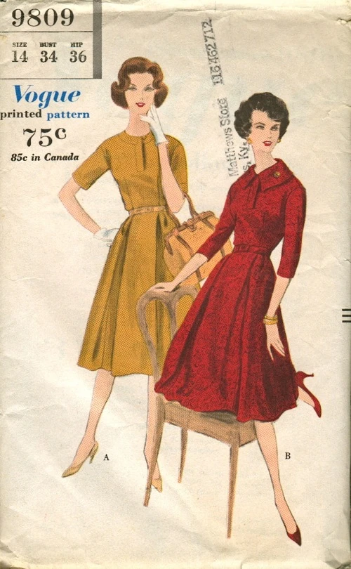Vogue 9809 | Vintage Sewing Patterns | Fandom