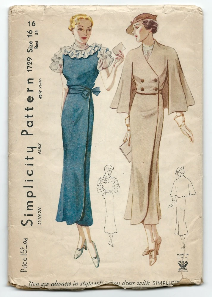 Simplicity 1729 B | Vintage Sewing Patterns | Fandom