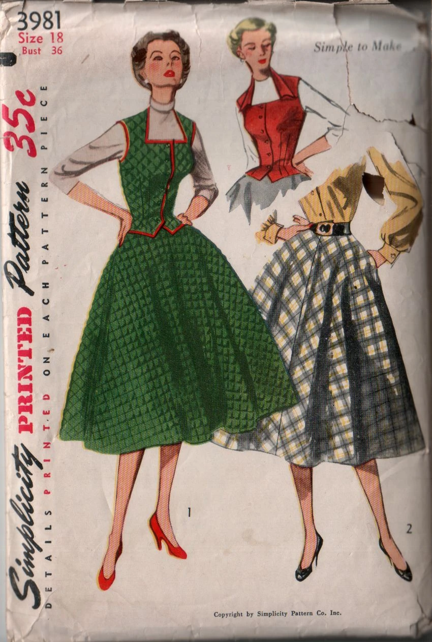 Simplicity 3981 | Vintage Sewing Patterns | Fandom