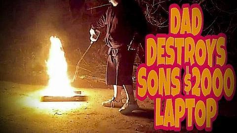 DAD DESTROYS SON'S $2,000 LAPTOP!!! (Prank) | Violette1st Wikia | Fandom