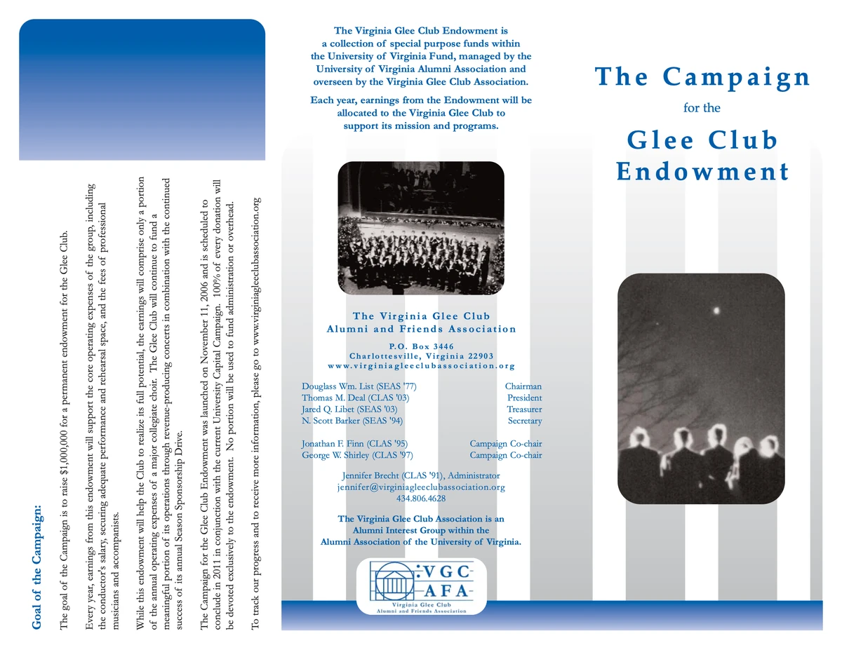 Glee Club Alumni and Friends Campaign Brochure (2007) | Virginia Glee ...