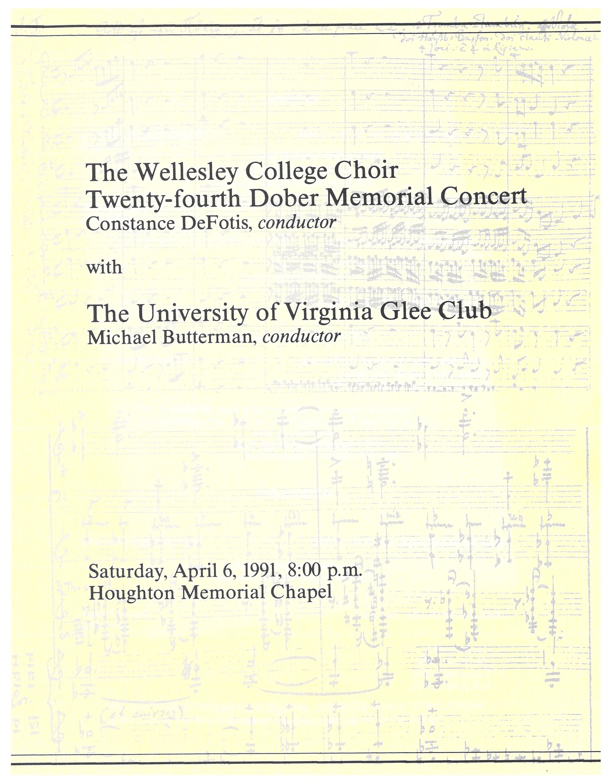 Roll to Wellesley College (1991) | Virginia Glee Club Wiki | Fandom