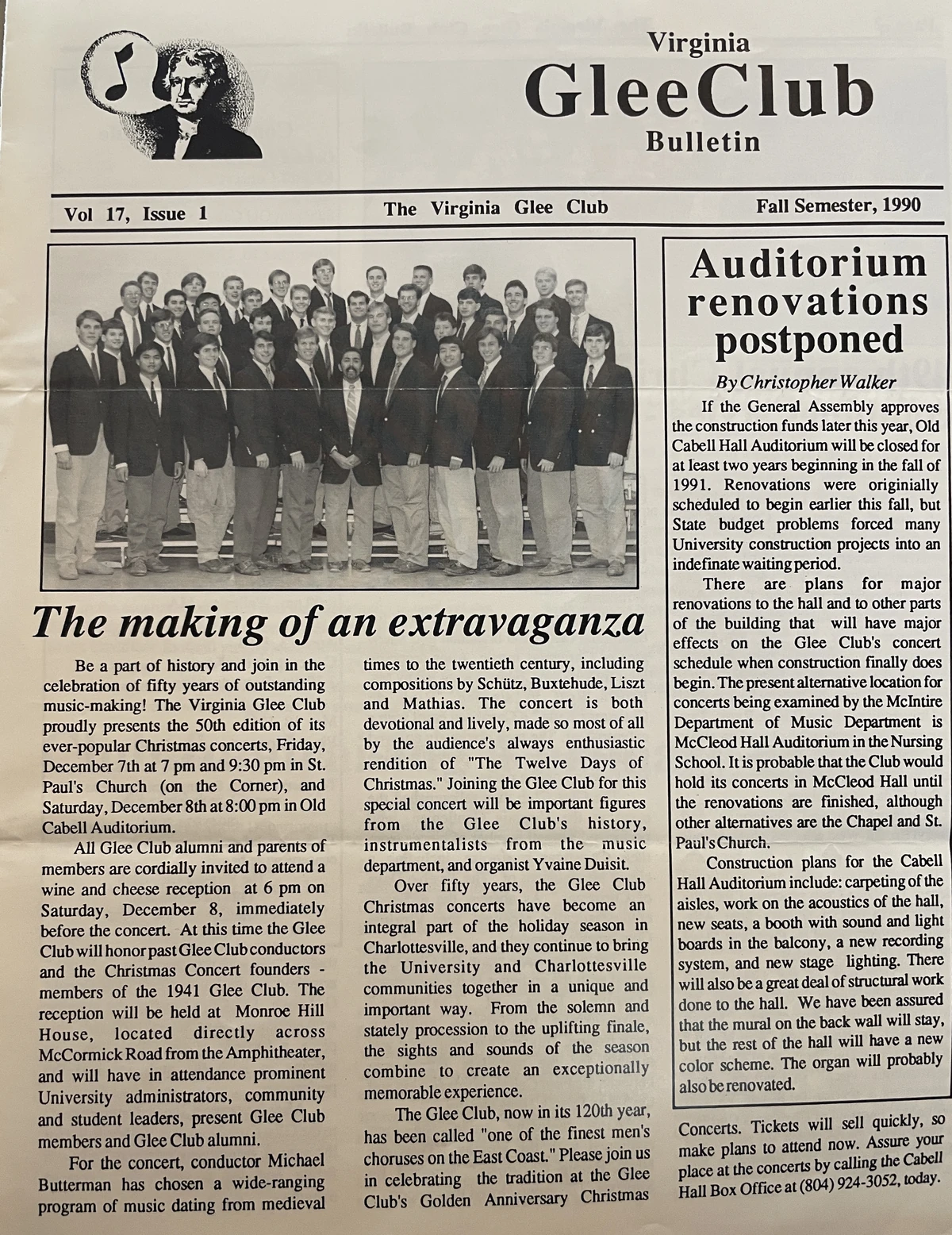 Fall Alumni Newsletter (1990) | Virginia Glee Club Wiki | Fandom