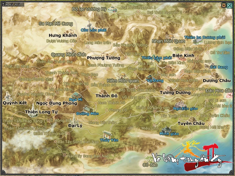 Bản đồ thế giới (Luyện Cấp) | Wiki Võ Lâm Truyền Kỳ 2 | Fandom
