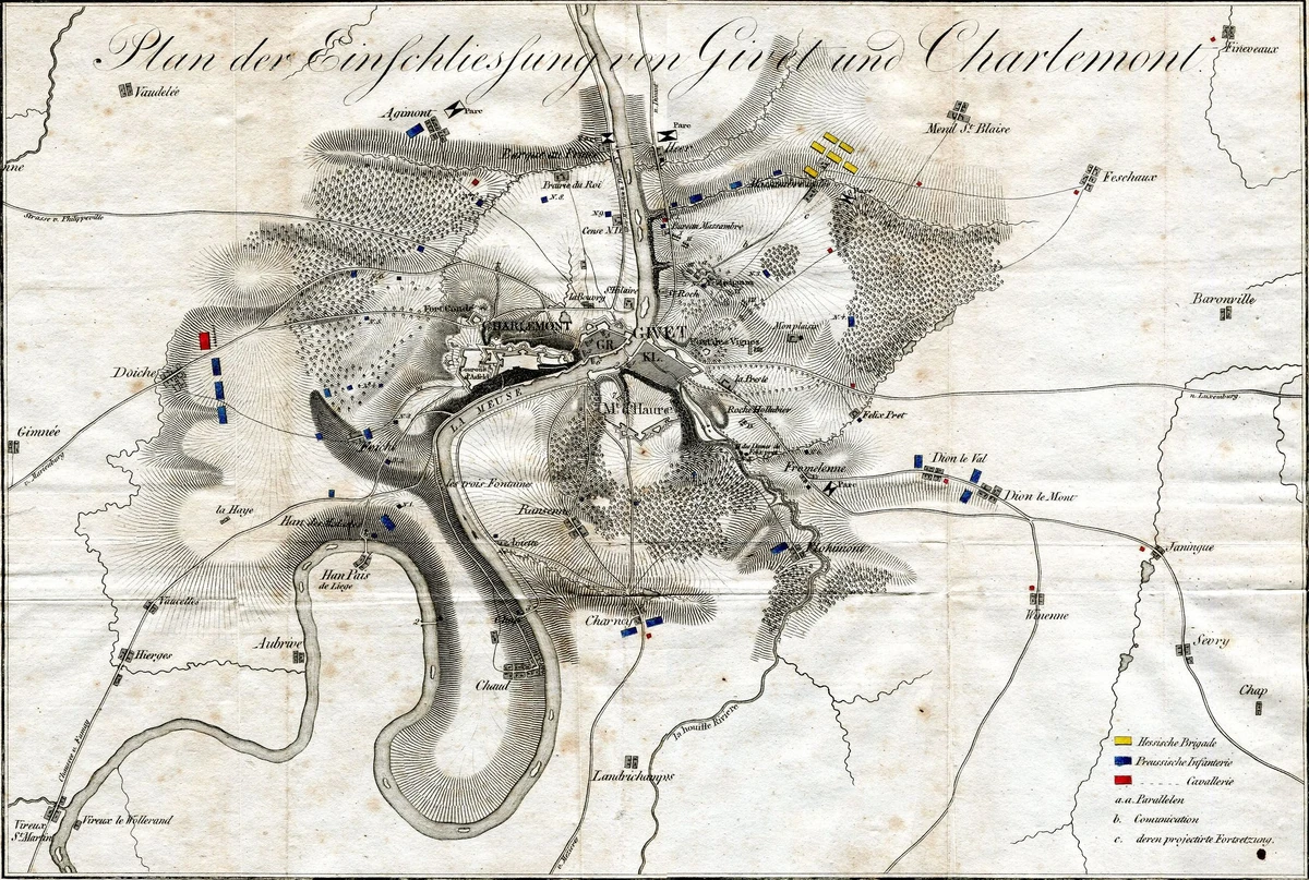 Plan der Einschliessung von Givet und Charlemont. | Von Bastille bis ...