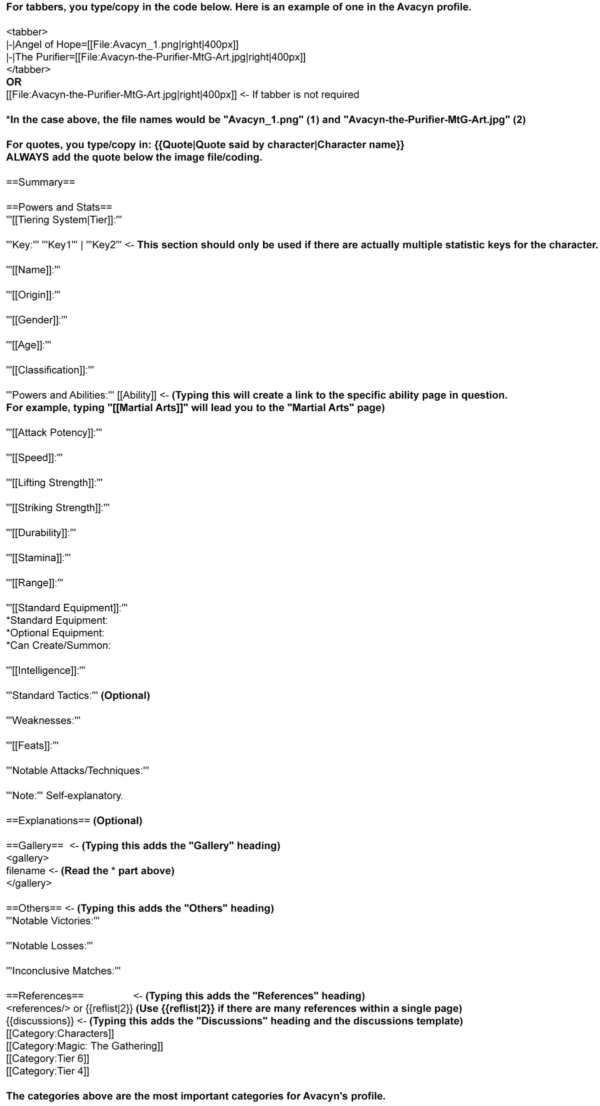 Standard Format for Character Profiles | VS Battles Wiki | Fandom