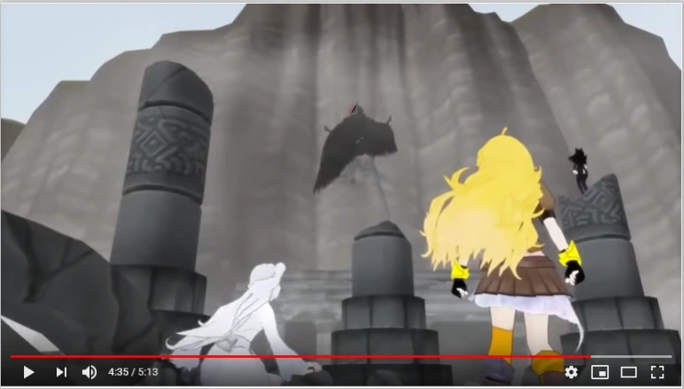 User blog:Morning Star TM/RWBY - Ruby lifts a Nevermore up a cliff | VS ...
