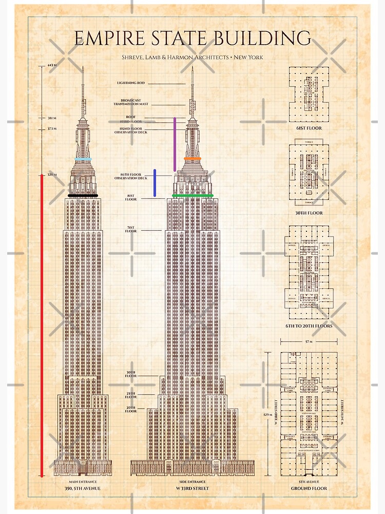 Empire State Building Dimensions Drawing