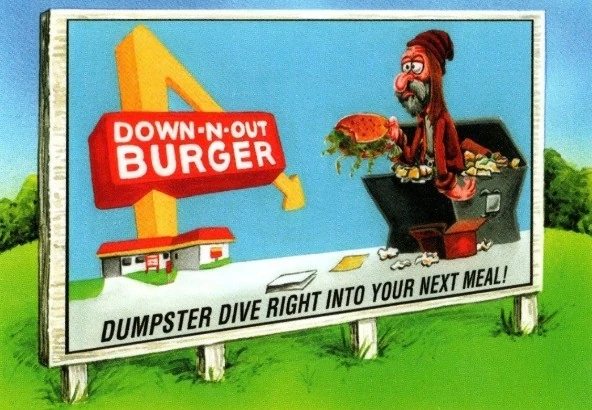 Down-n-Out Burger | Wacky Packages 1st Series 2015 Wiki | Fandom