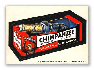 Chimpanzee Spark Plug | Wacky Packages Wiki | Fandom