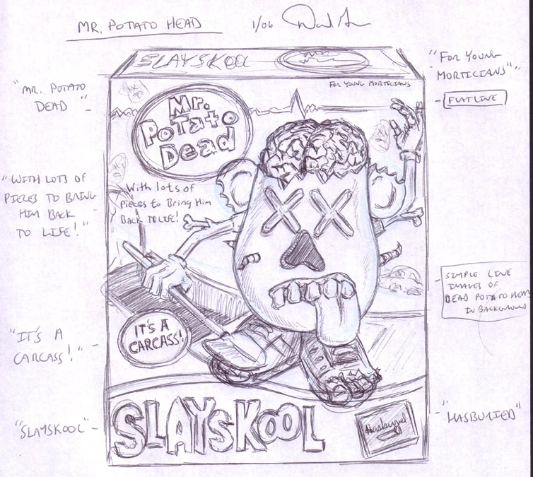 Mr. Potato Dead (rough art) | Wacky Packages Wiki | Fandom