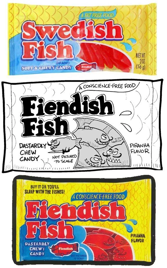 Fiendish Fish (rough concept) | Wacky Packages Wiki | Fandom