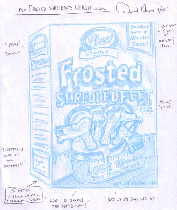 Frosted Shredded Feet (rough art) | Wacky Packages Wiki | Fandom