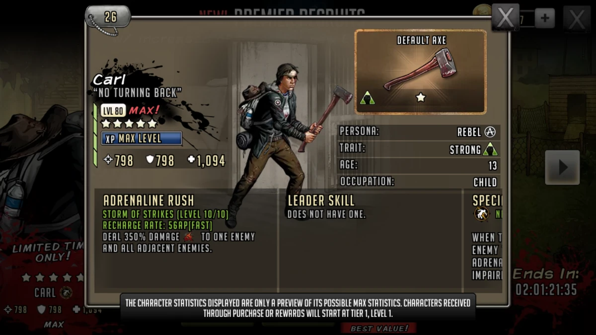 Carl | Walking Dead:Road to Survival Wikia | Fandom