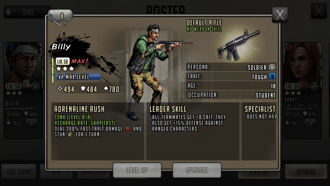 Billy | Walking Dead:Road to Survival Wikia | Fandom