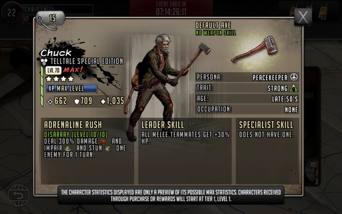 Chuck | Walking Dead:Road to Survival Wikia | Fandom