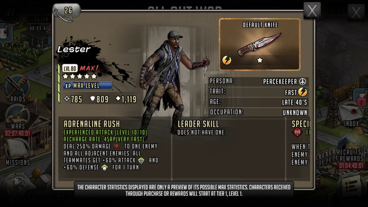 Lester | Walking Dead:Road to Survival Wikia | Fandom