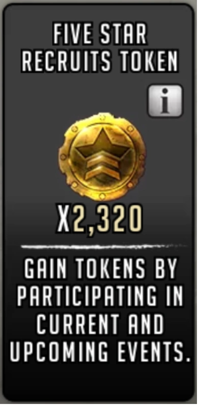 5 Star Recruits Tokens | Walking Dead:Road to Survival Wikia | Fandom
