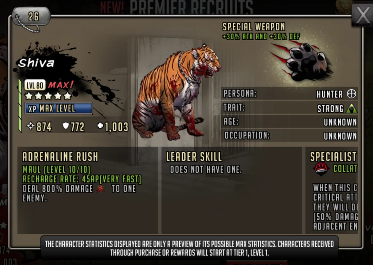 Shiva | Walking Dead:Road to Survival Wikia | Fandom