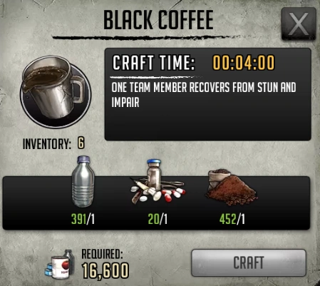 Black Coffee | Walking Dead:Road to Survival Wikia | Fandom