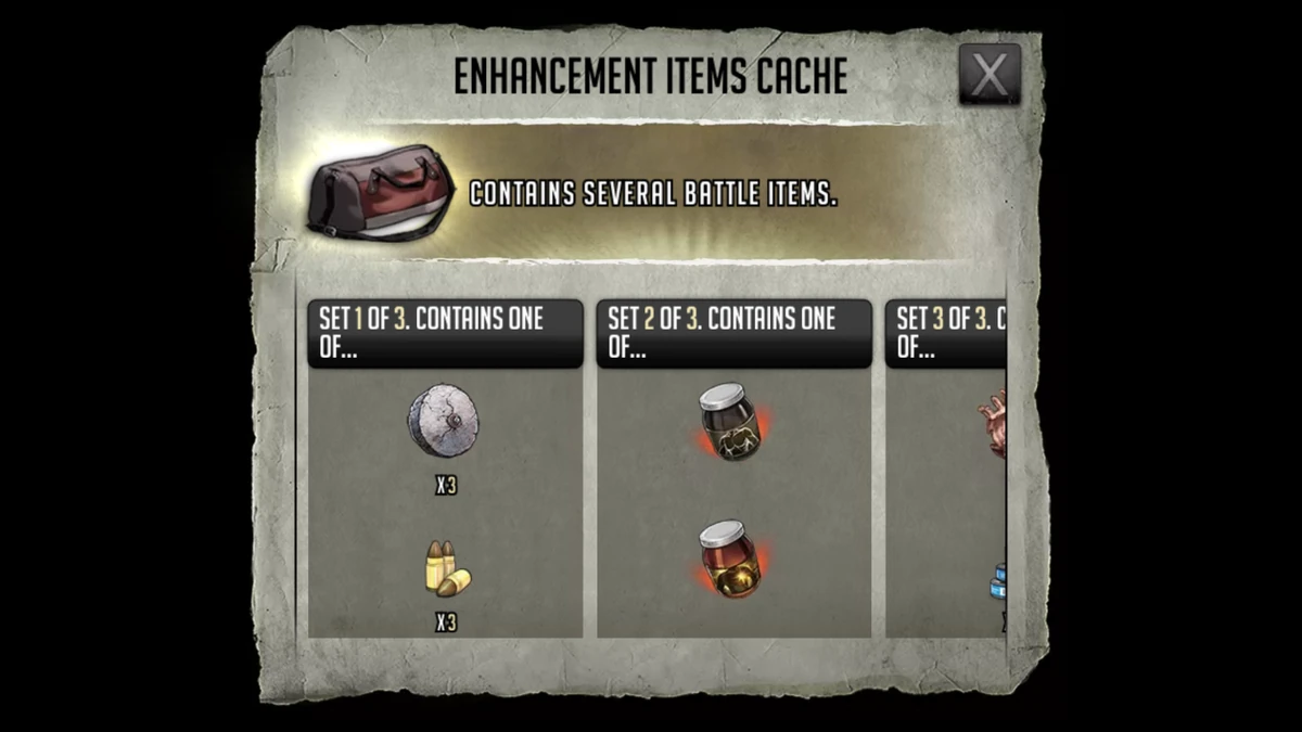 Enhancement Items Cache | Walking Dead:Road to Survival Wikia | Fandom