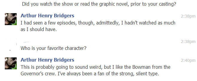 The Walking Dead Wiki Interviews/Arthur Bridgers | Walking Dead Wiki ...