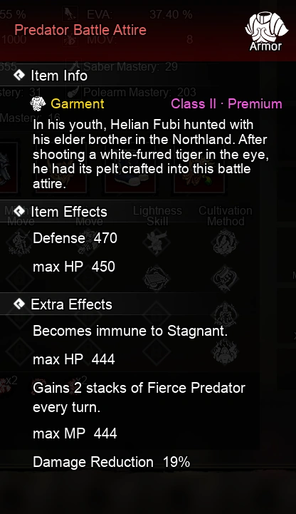 Predator Battle Attire - Tooltip | Wandering Sword Wiki | Fandom