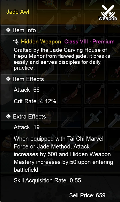 Jade Awl - Tooltip | Wandering Sword Wiki | Fandom
