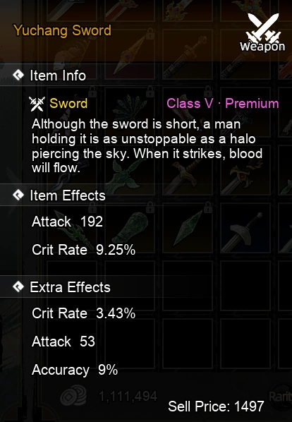 Yuchang Sword - Tooltip | Wandering Sword Wiki | Fandom