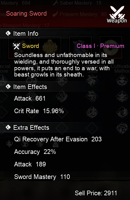 Soaring Sword - Tooltip | Wandering Sword Wiki | Fandom