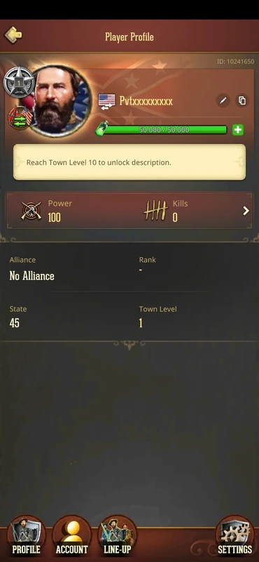 New Player Profile | War and Peace Civil War Clash Wiki | Fandom