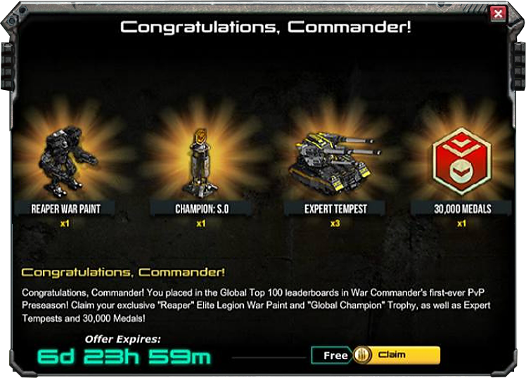 Infamy Pre Season War Commander Wiki Fandom