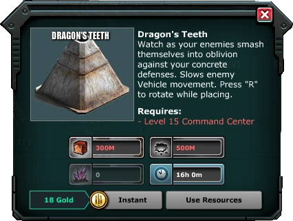 Dragon's Teeth | War Commander Wiki | Fandom