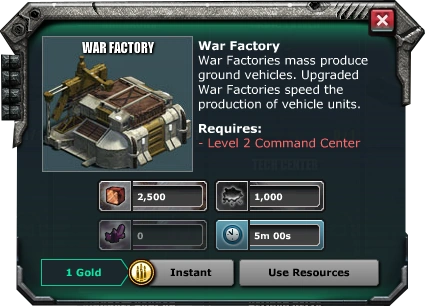 War Factory | War Commander Wiki | Fandom