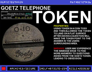 Goetz Open Feather 0-10 Telephone Token | Warehouse 13 Artifact ...