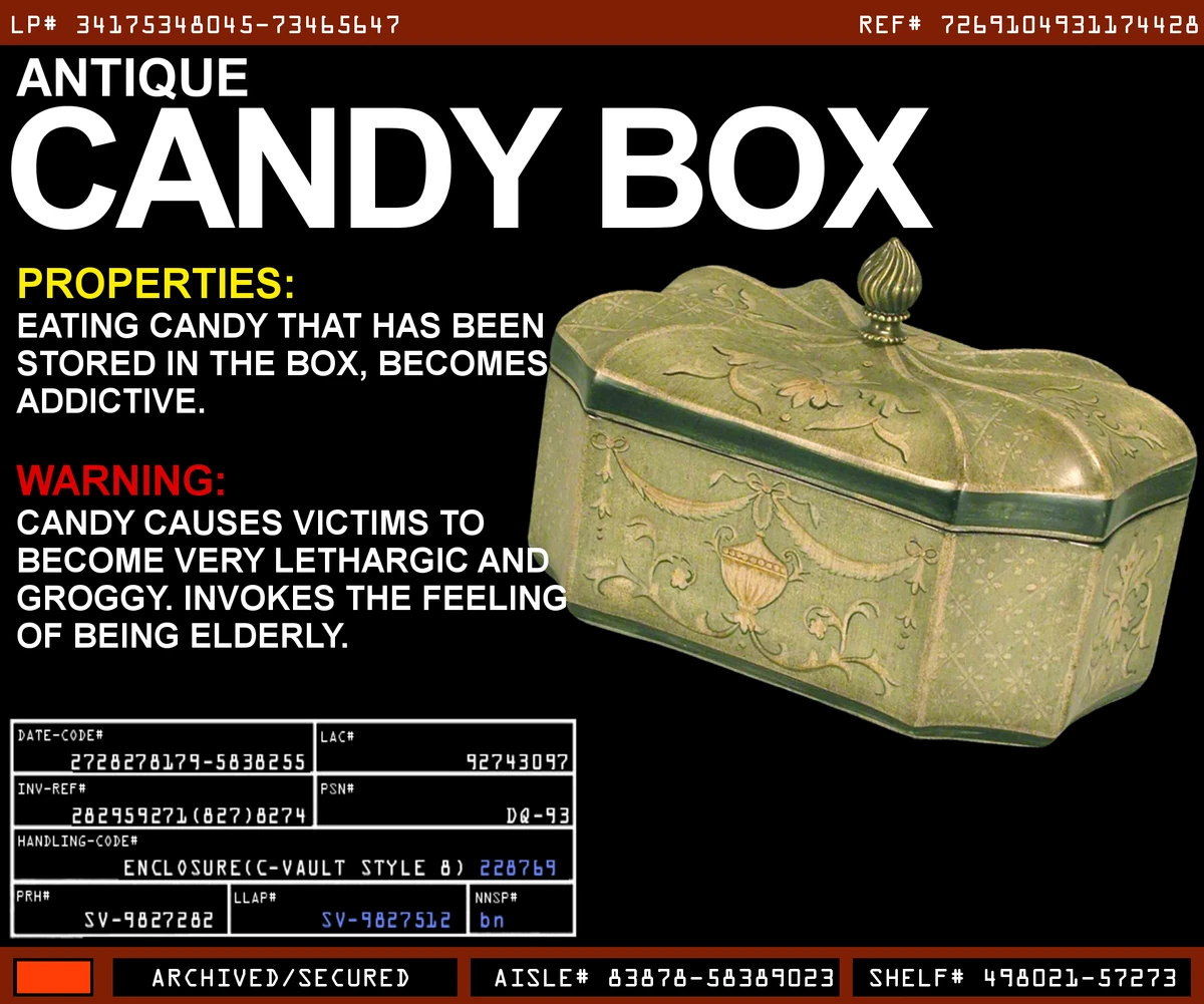 Antique Candy Box | Warehouse 13 Artifact Database Wiki | Fandom