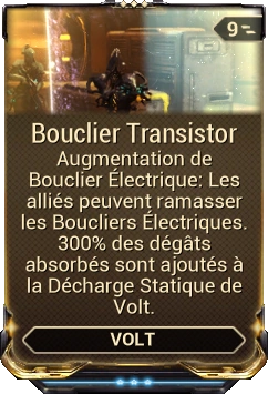 Bouclier Transistor | Wiki Warframe | Fandom