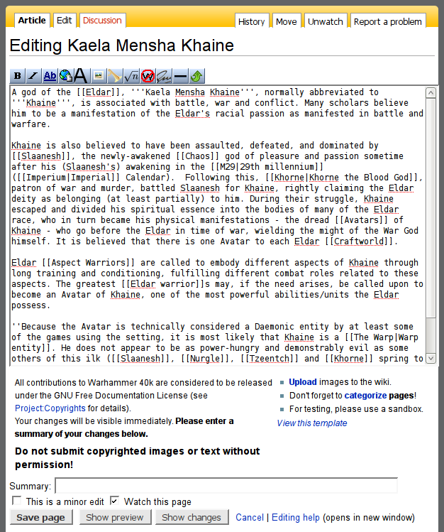 Warhammer 40k Wiki:Copying Articles From Wikipedia/Example | Warhammer ...