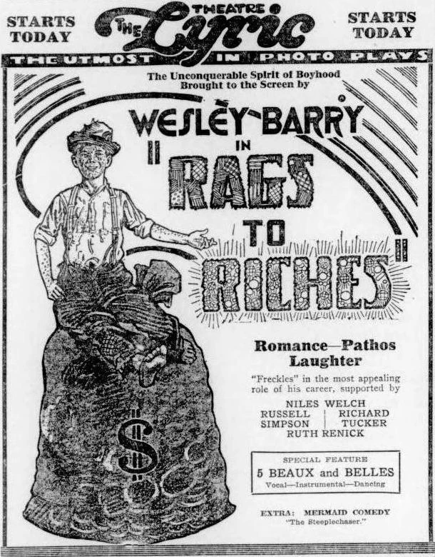 Rags to Riches (1922 film) | Warner Bros. Entertainment Wiki | Fandom