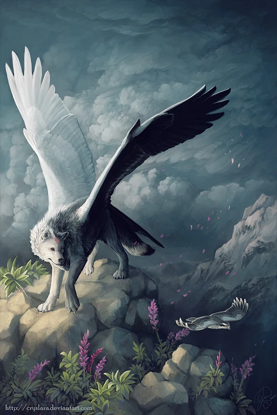 Winged Wolf Wallpaper