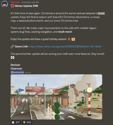 Washiez Christmas Update | Washiez Wiki | Fandom