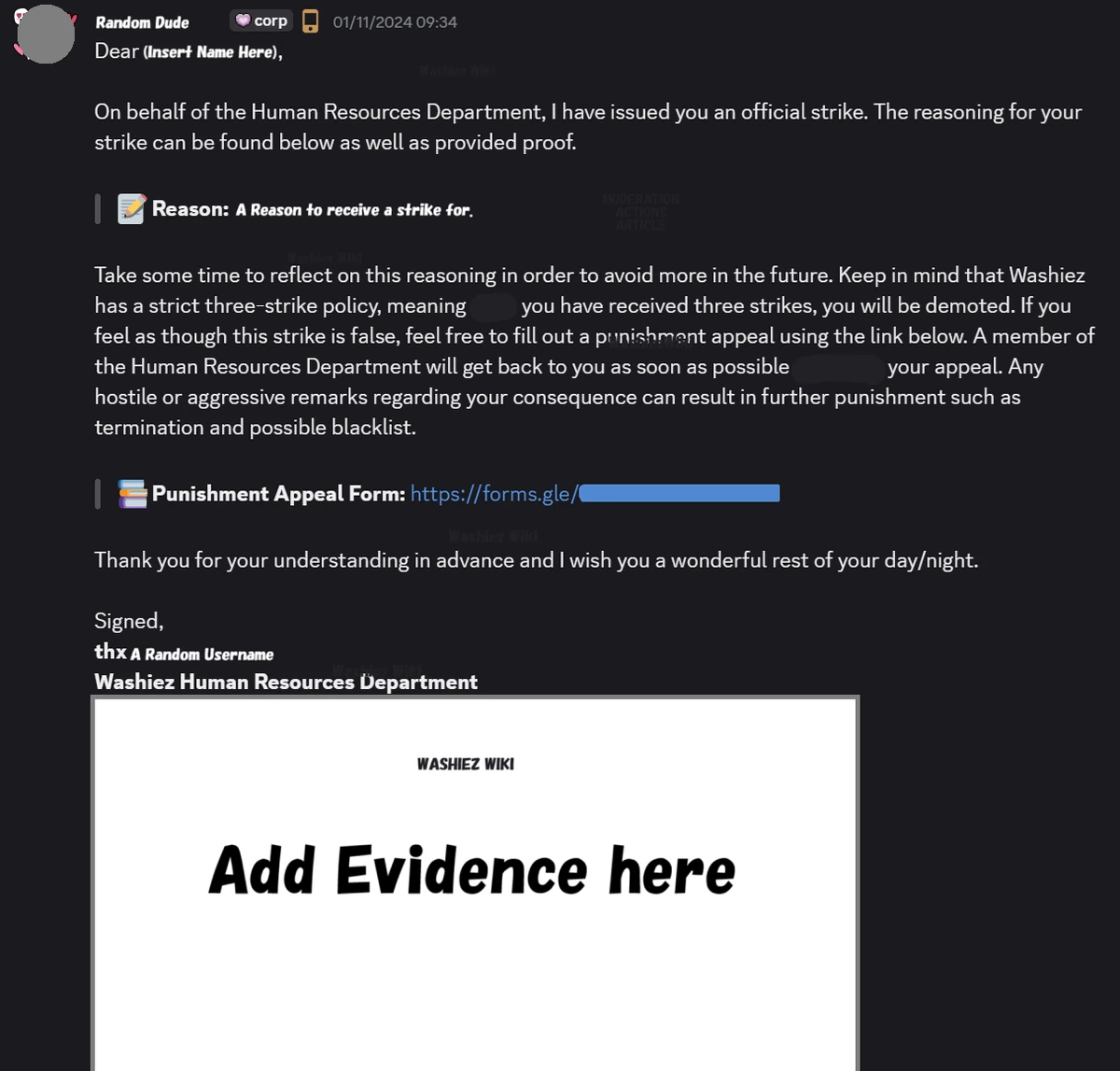 Moderation Actions | Washiez Wiki | Fandom