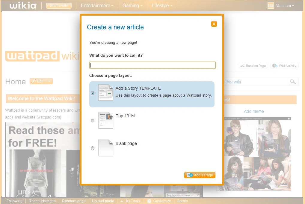How To Add A Story Page on Wattpad Wikia | Wattpad Wiki | Fandom